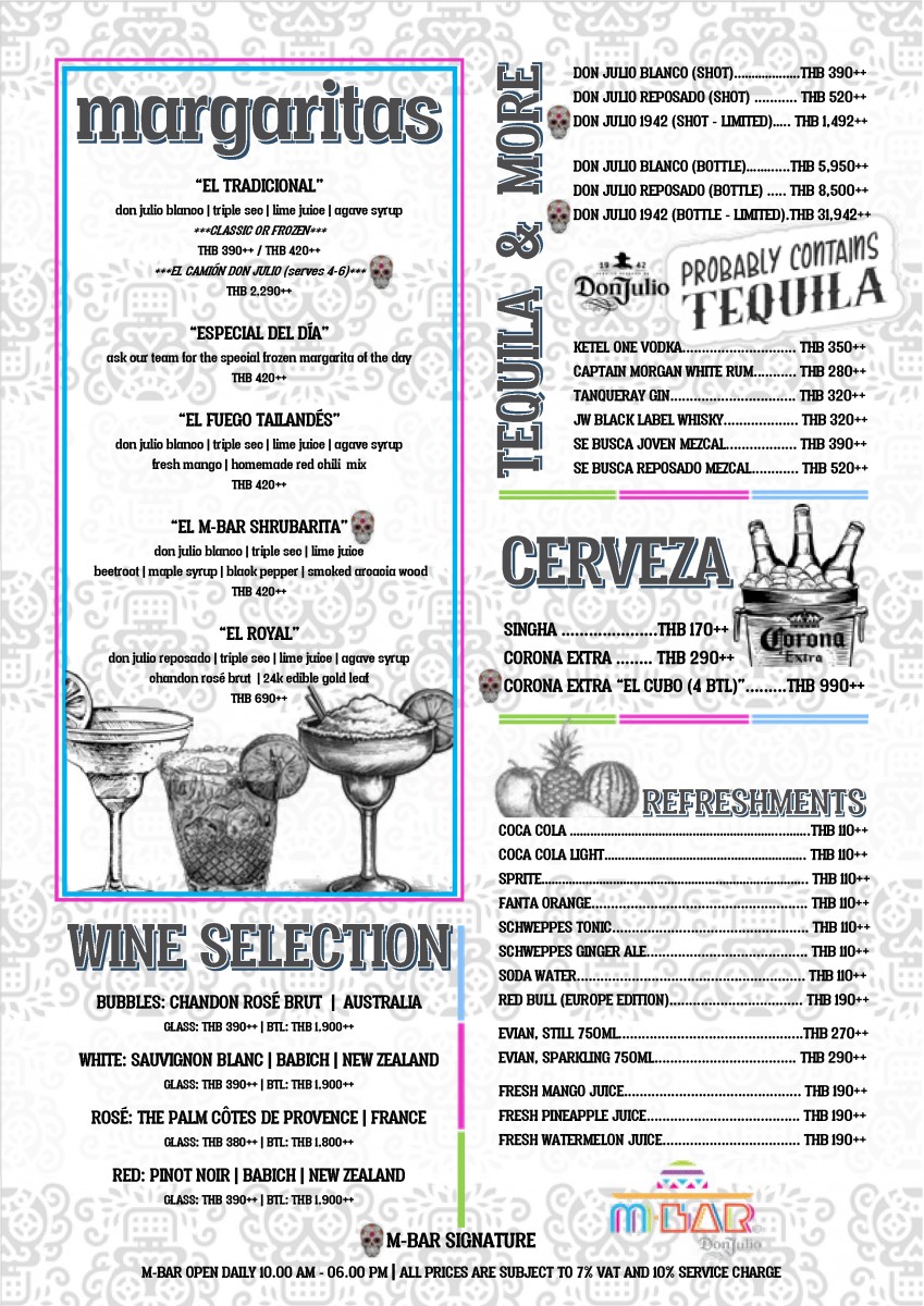 MBar Menu - Pullman Phuket Arcadia Naithon Beach